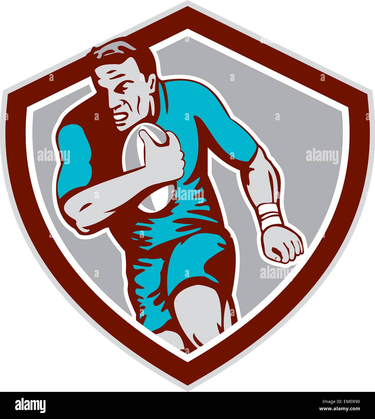 Holding rugby ball Stock Vector Images - Alamy