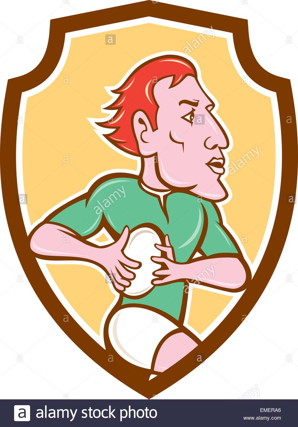 Rugby Player Running Ball Cartoon Stock Photos & Rugby Player Running ...