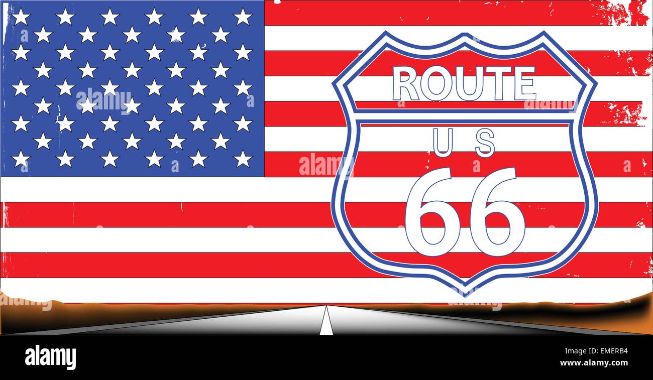 Route 66 Flag Stock Vector Image & Art - Alamy
