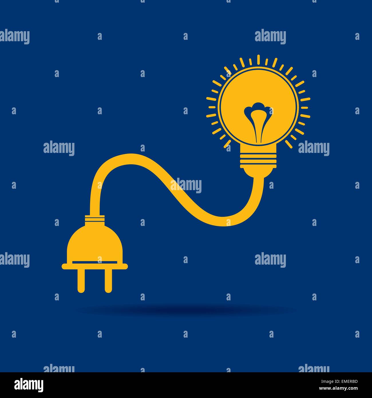 Abstract light-bulb with plug icon stock vector Stock Vector Image ...