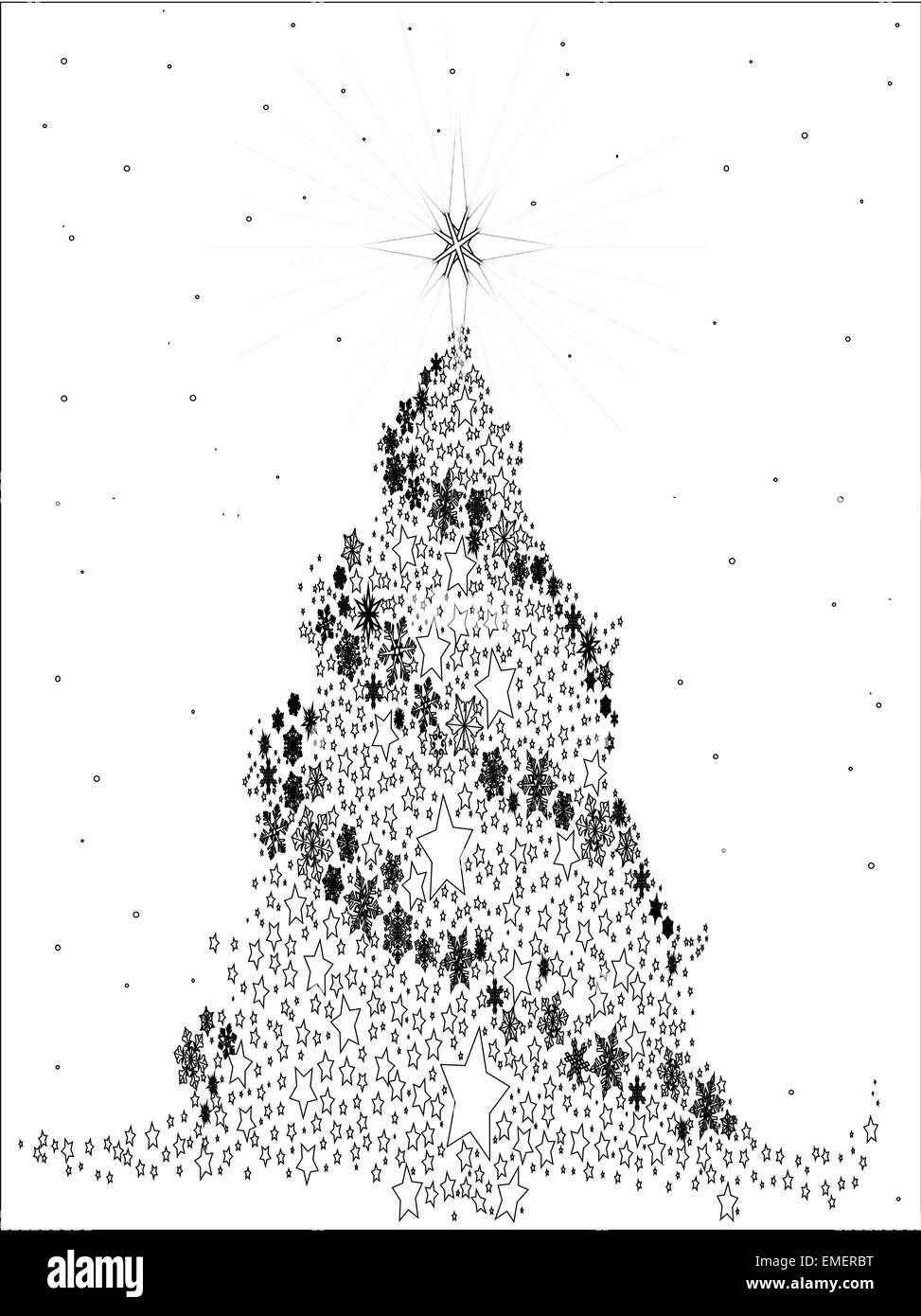 Christmas template invitation letter Black and White Stock Photos ...