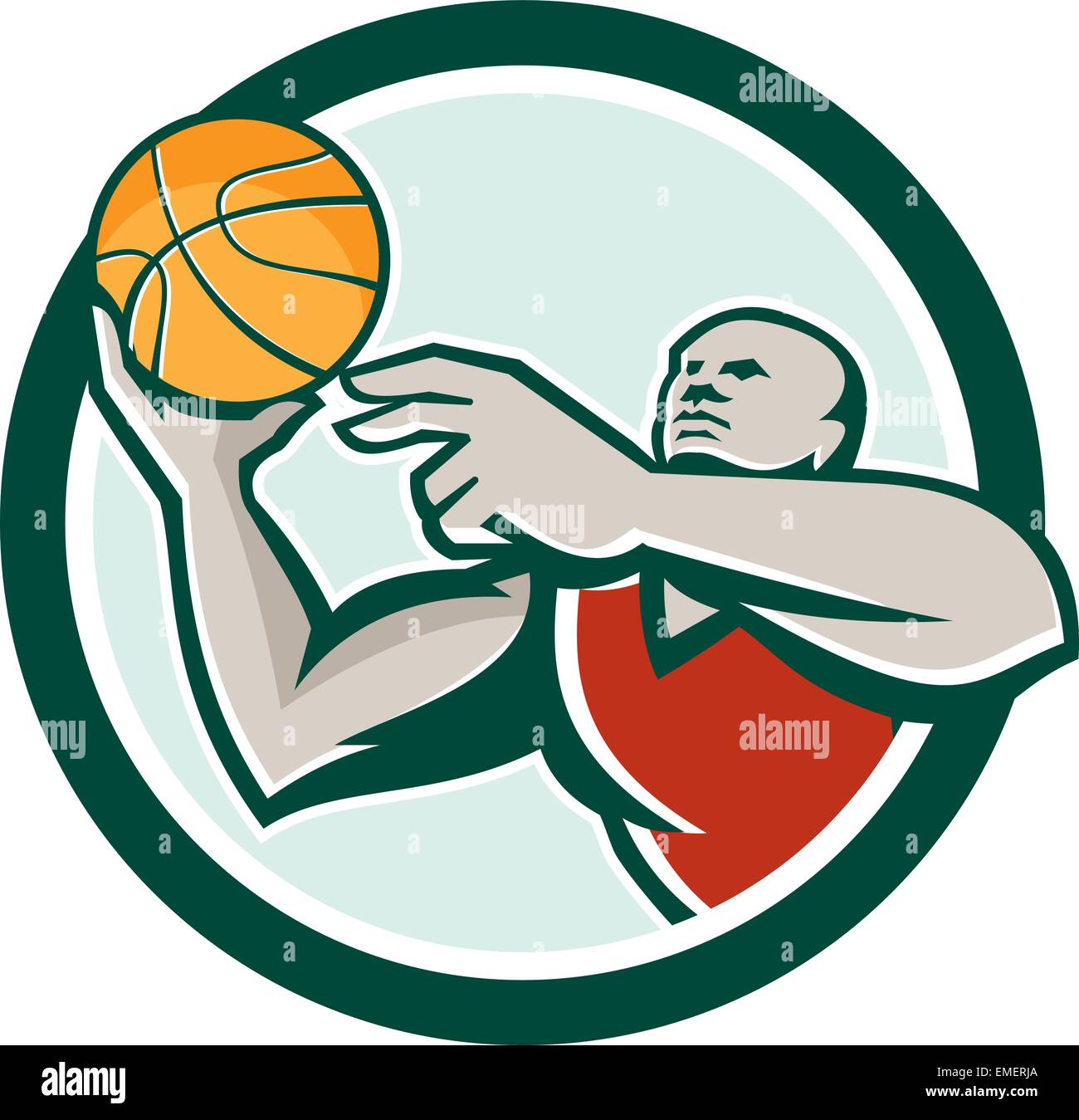 Basketball Player Lay Up Ball Circle Retro Stock Vector Image & Art - Alamy