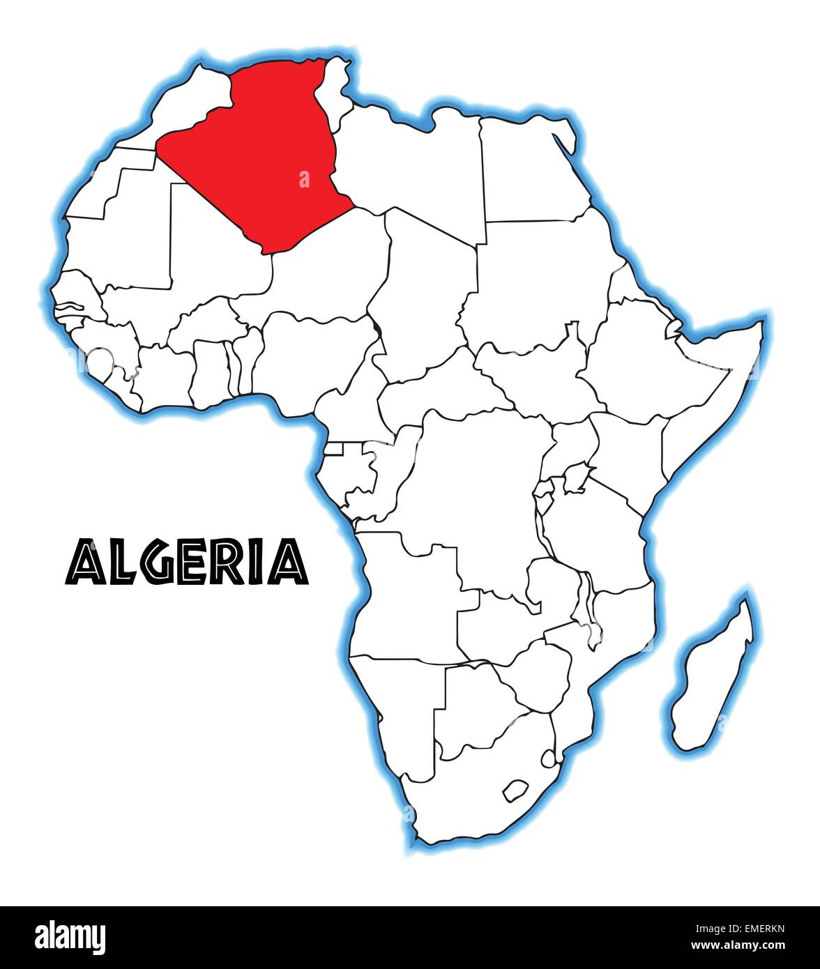 Algeria outline hi-res stock photography and images - Alamy