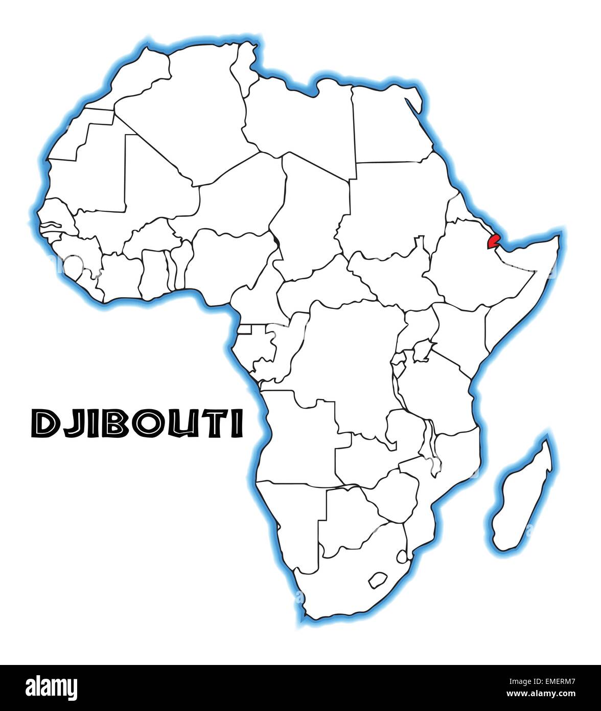 Djibouti map hi-res stock photography and images - Alamy