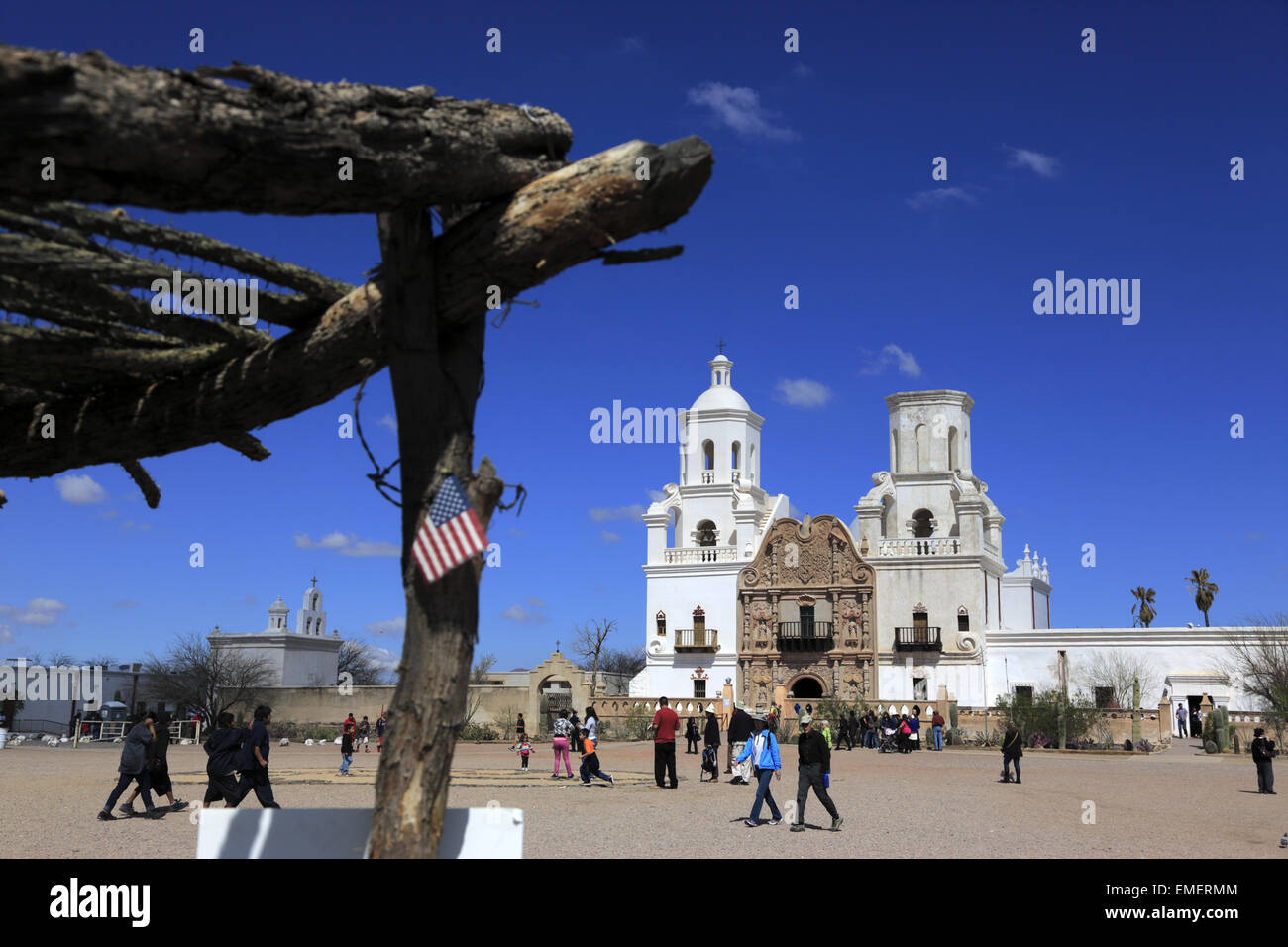 Historic Mission San Xavier de Bac in Tohono O'odham San Xavier Indian ...