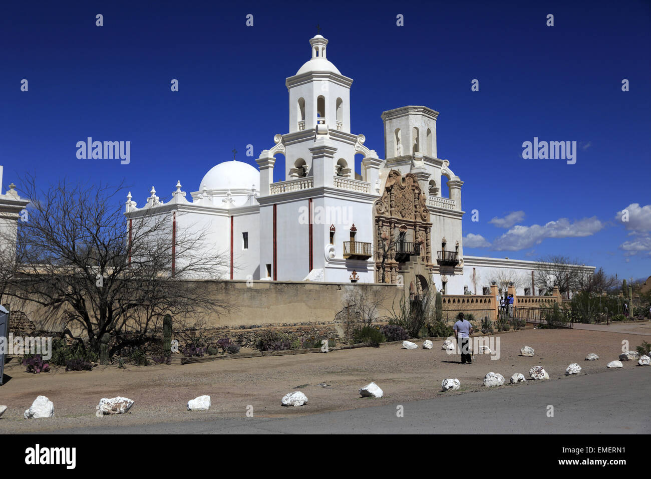 Historic Mission San Xavier de Bac in Tohono O'odham San Xavier Indian ...
