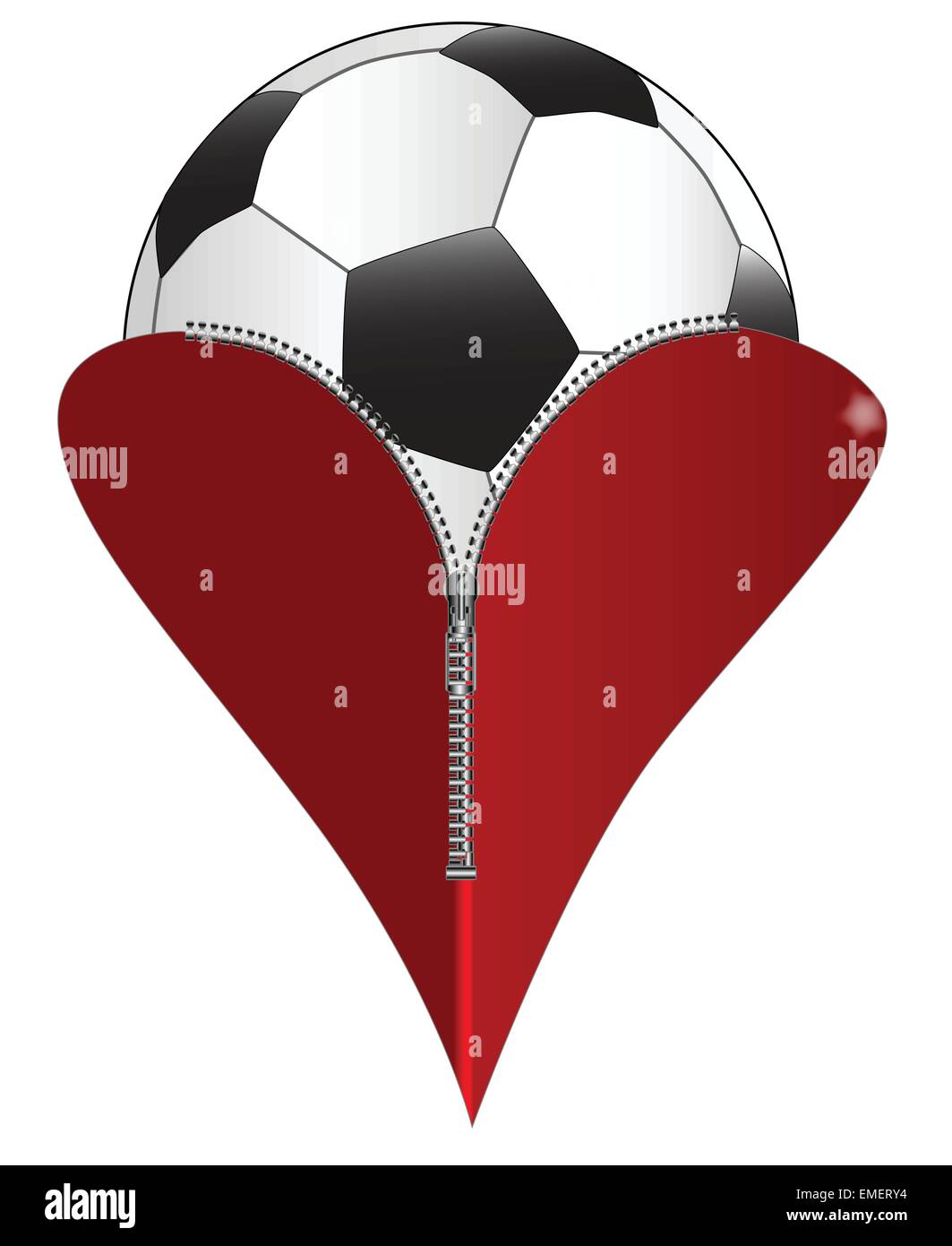 Heart football soccer ball illustration hi-res stock photography and ...