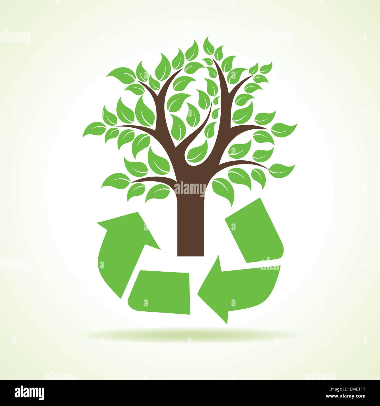 Tree inside the recycle icon- vector illustration Stock Vector Image ...