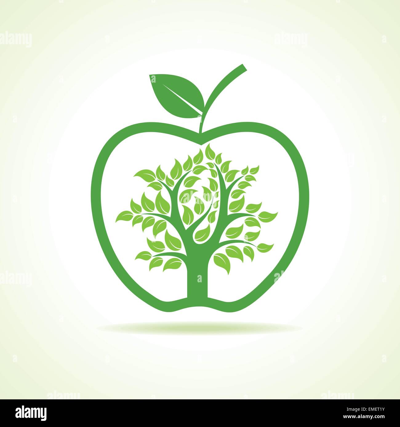 Tree inside the apple- vector illustration Stock Vector Image & Art - Alamy