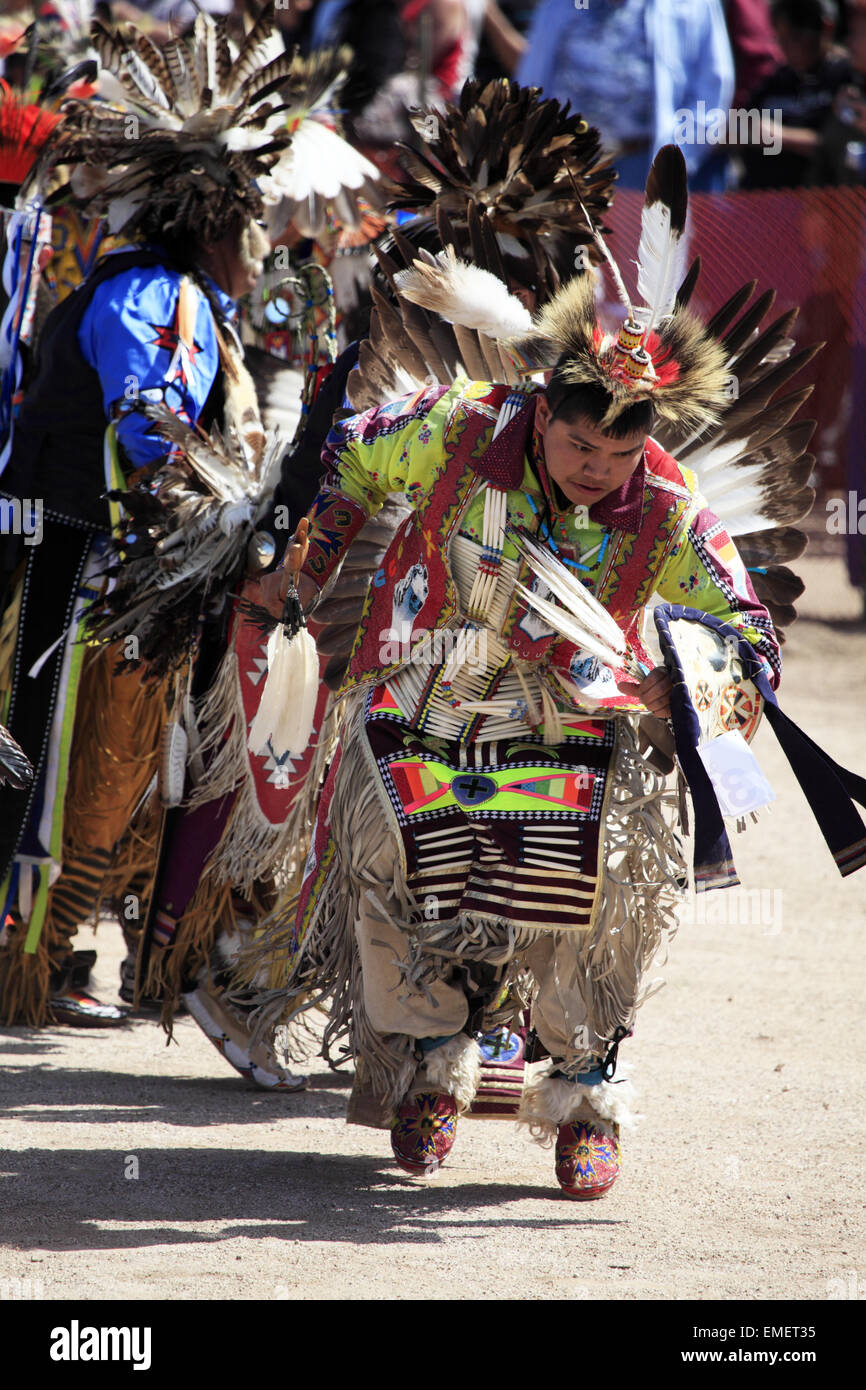 Dancers dancing at grand entry of Tohono O'odham Nation annual Wa:k Pow ...