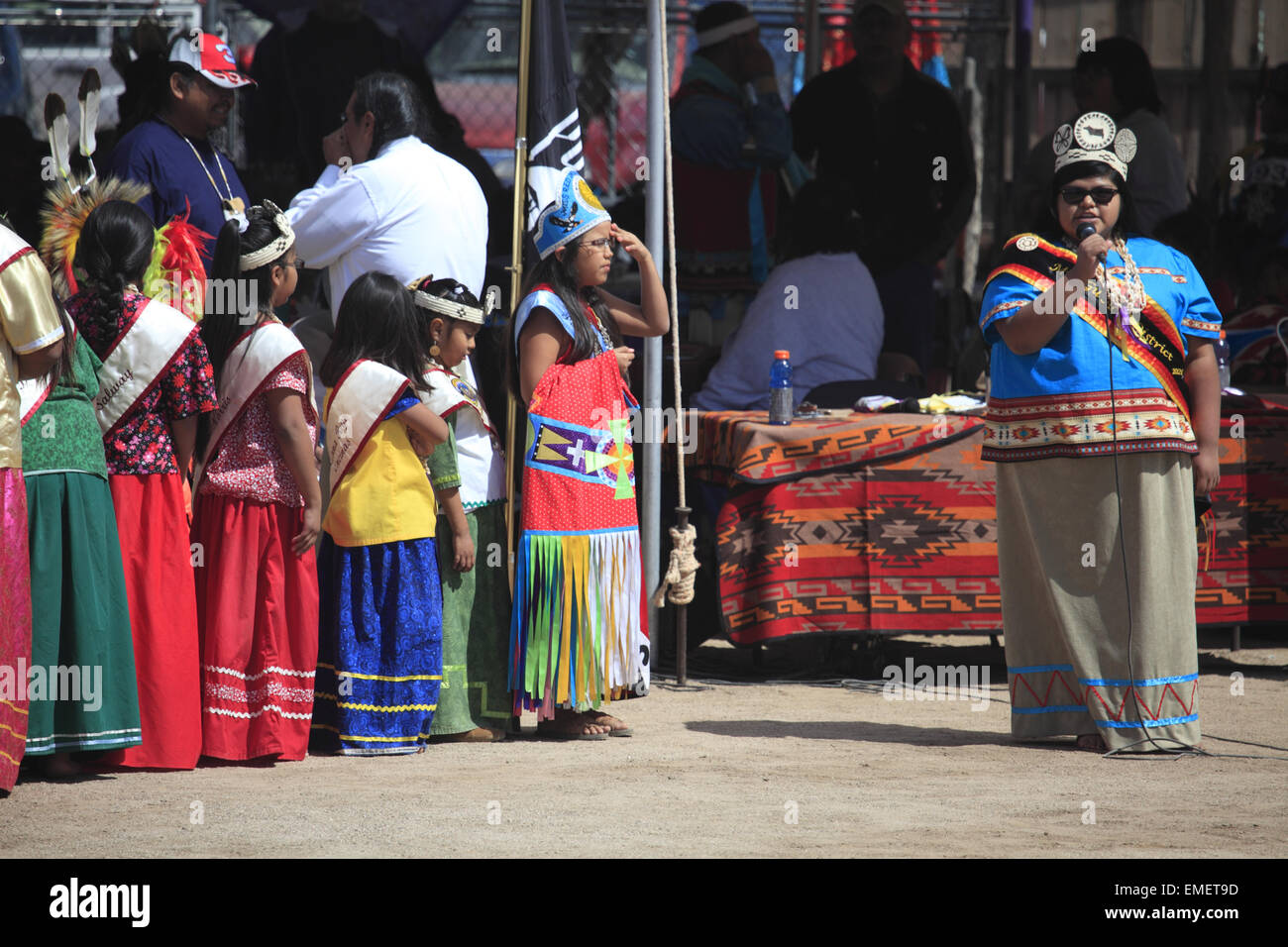 Grand entry ceremony of Tohono O'odham Nation annual Wa:k Pow wow at ...