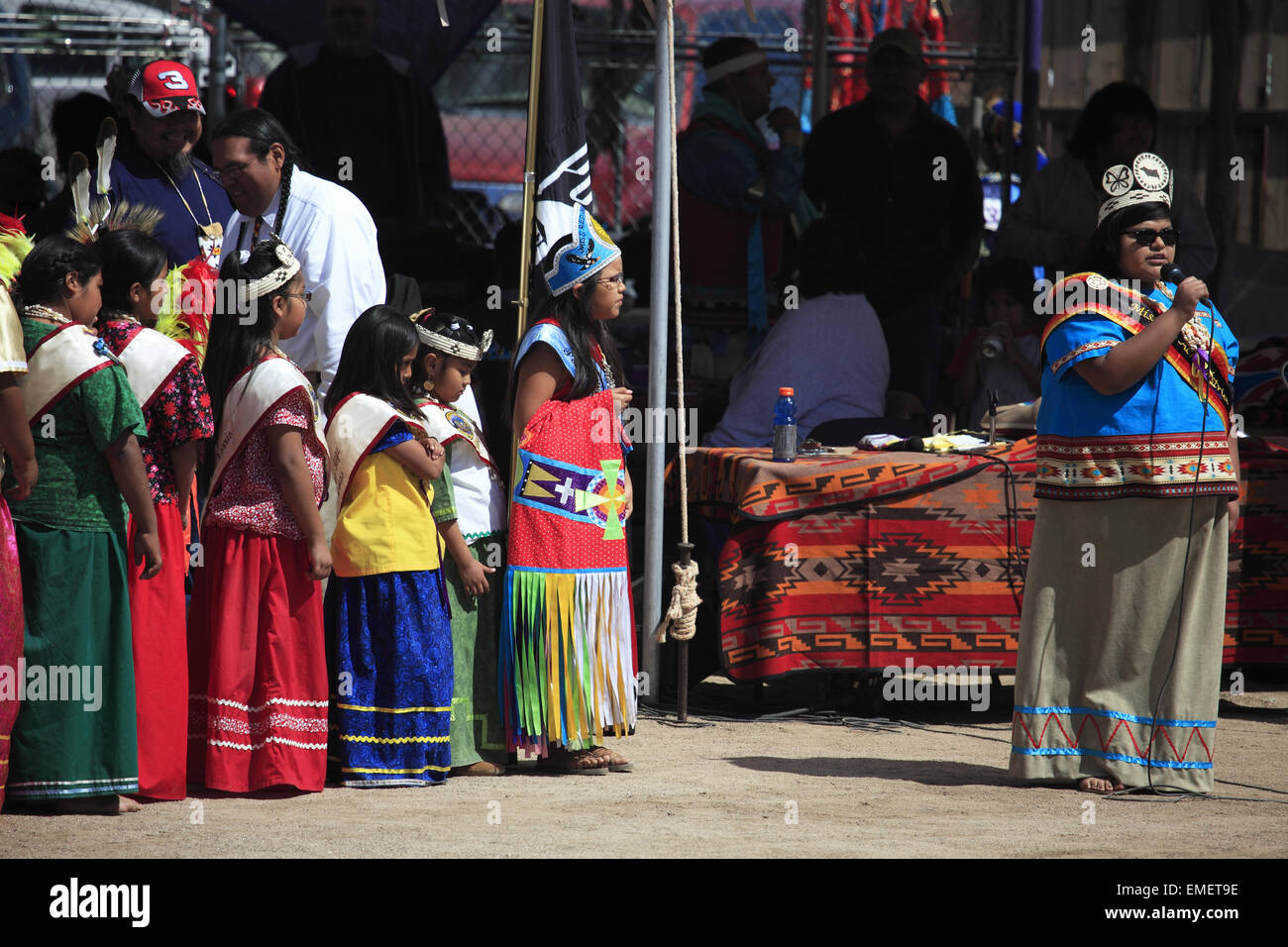 Grand entry ceremony of Tohono O'odham Nation annual Wa:k Pow wow at ...