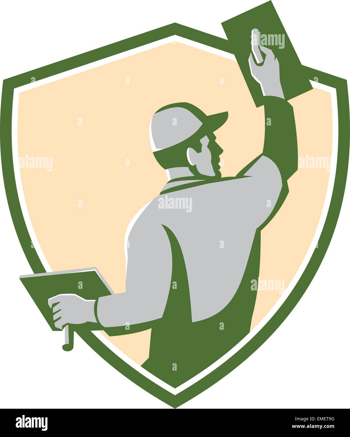 Man plastering Stock Vector Images - Alamy