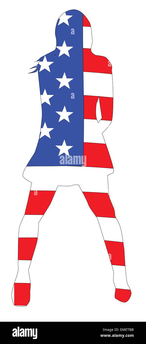 Woman and girl and american flag Cut Out Stock Images & Pictures - Alamy