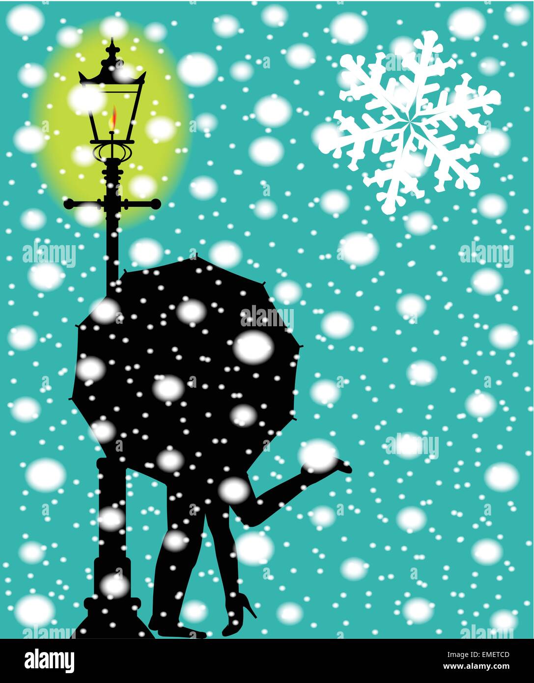 Lamp post In the Snow Stock Vector Image & Art - Alamy