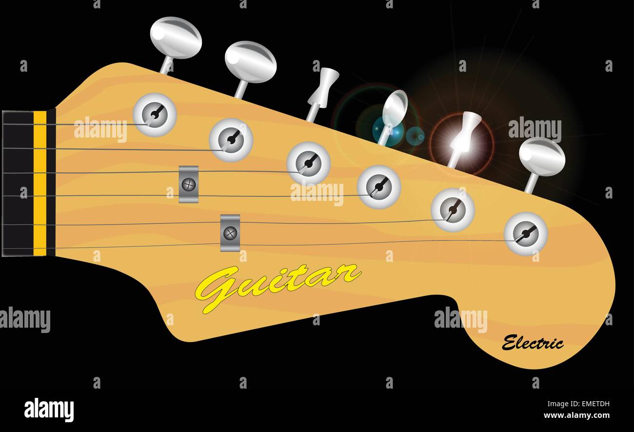 Headstock electric guitar fender stratocaster Stock Vector Images - Alamy