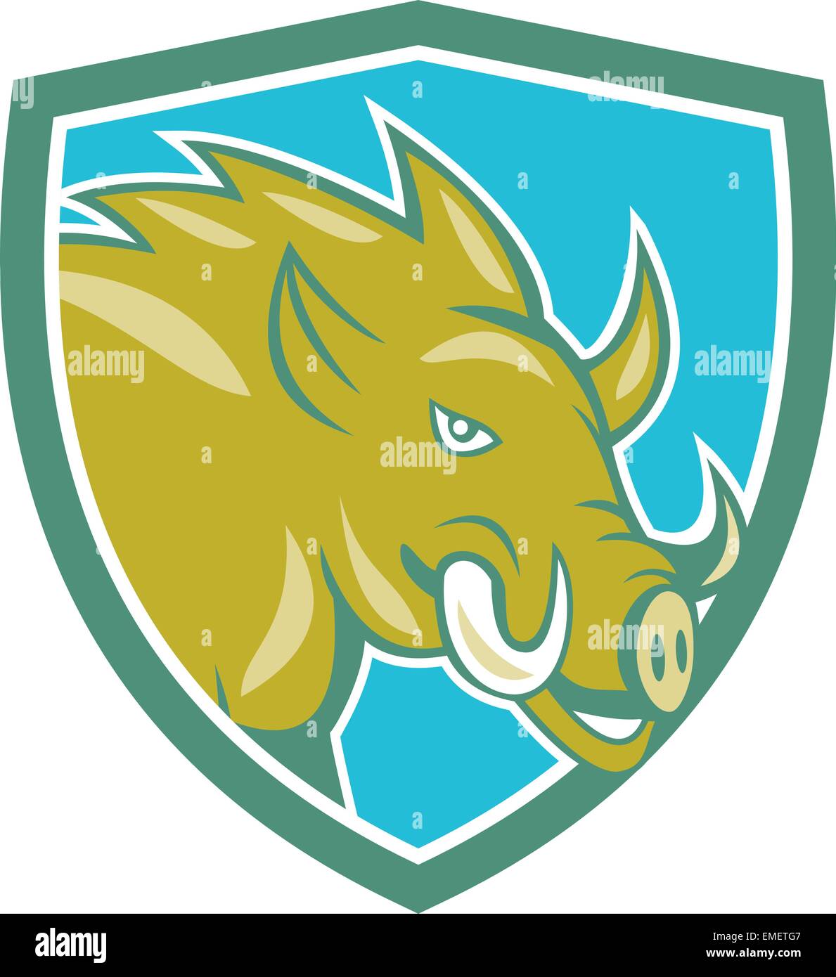 Razorback Head Charge Shield Cartoon Stock Vector Image & Art - Alamy