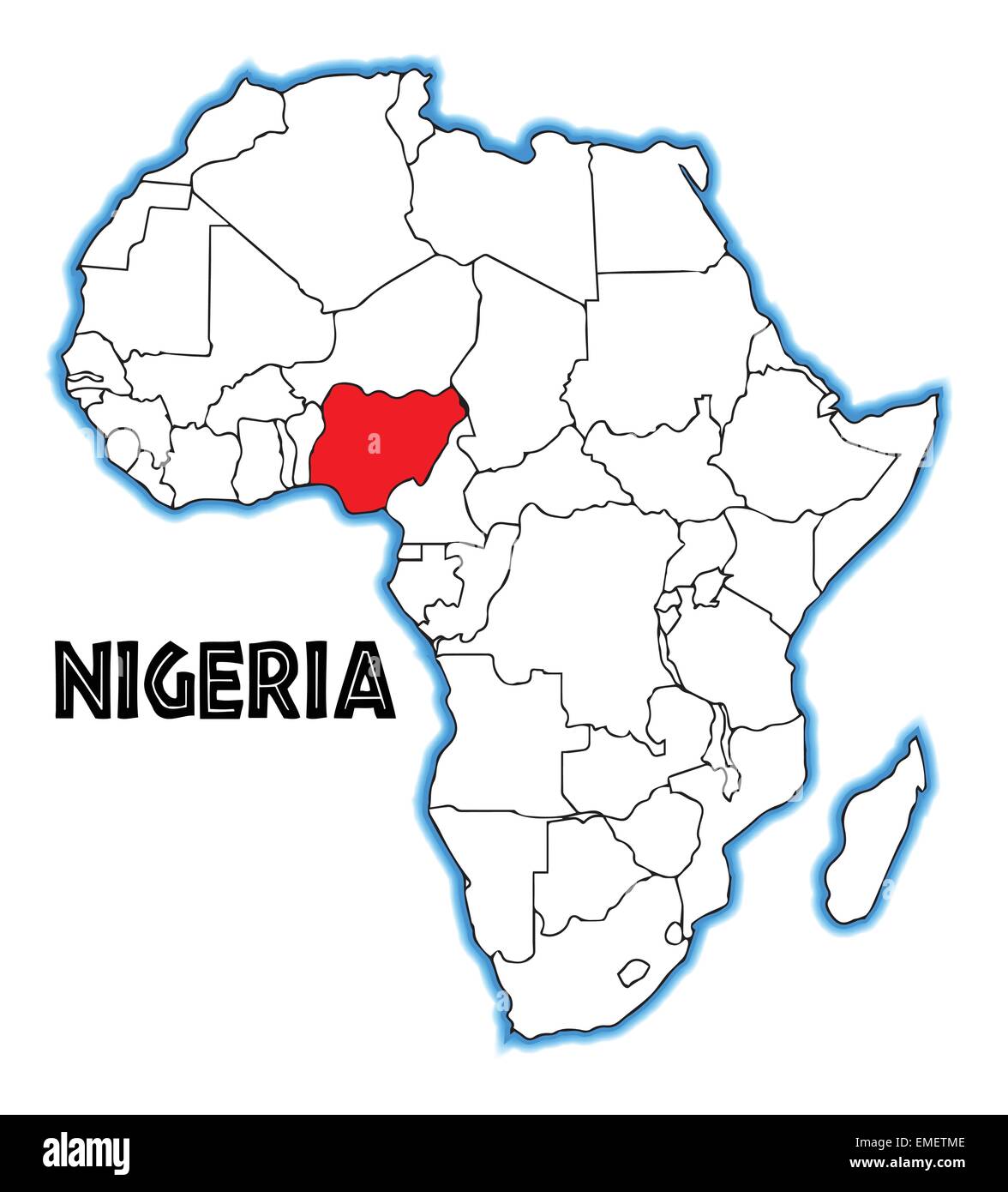 Map of nigeria isolated hi-res stock photography and images - Alamy