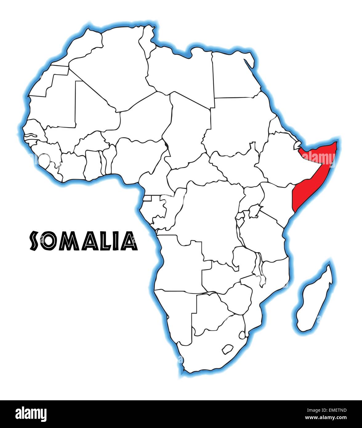 Map somalia Stock Vector Images - Alamy