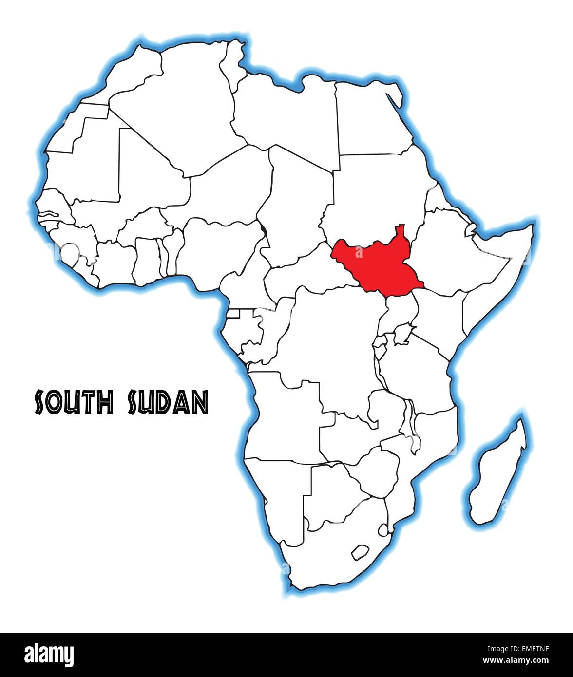 South sudan map hi-res stock photography and images - Alamy