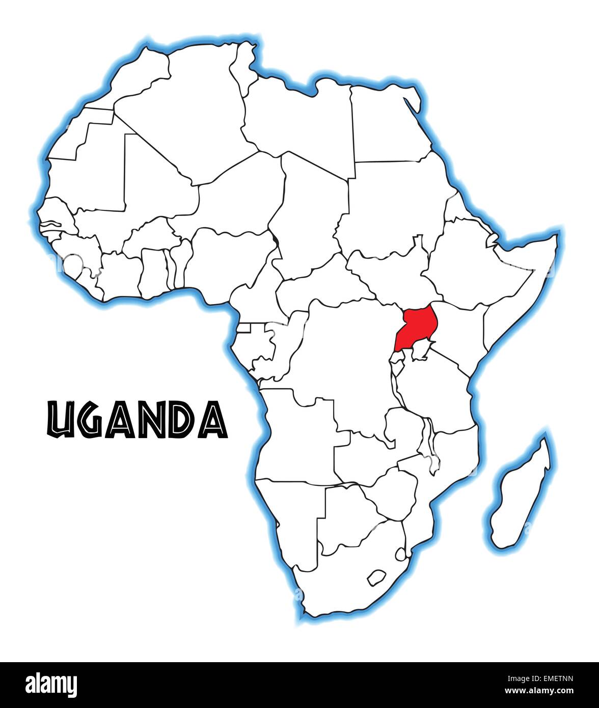 Uganda map hi-res stock photography and images - Alamy