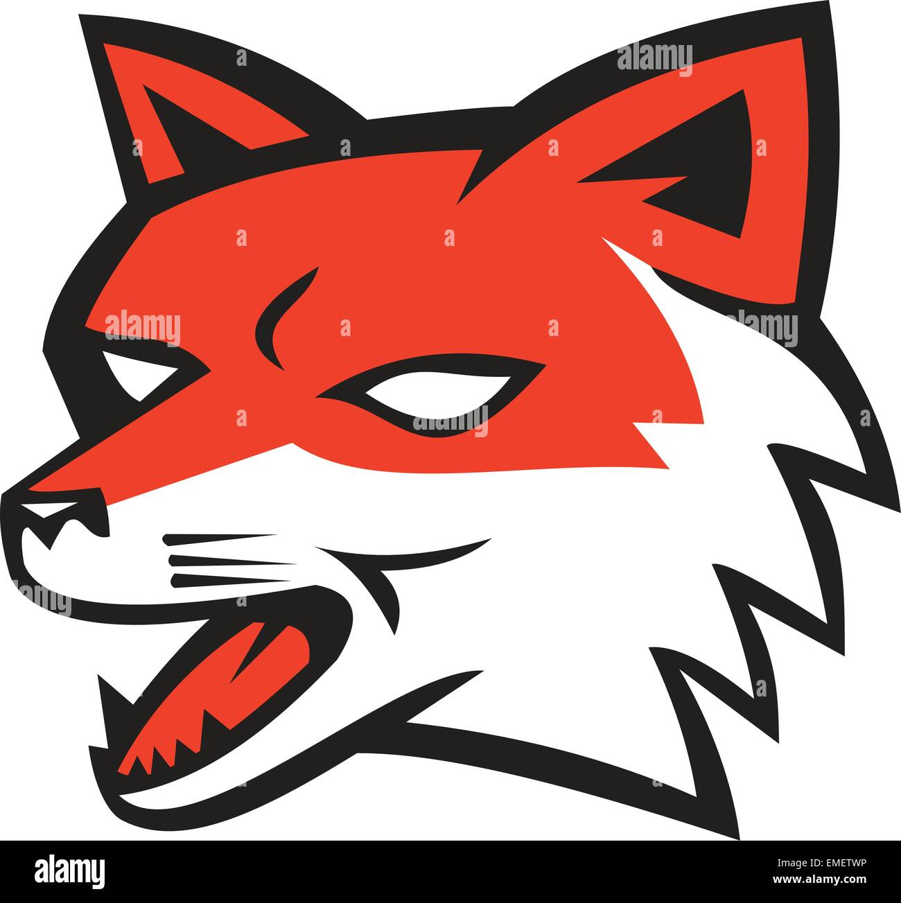 Red Fox Head Growling Retro Stock Vector Image & Art - Alamy