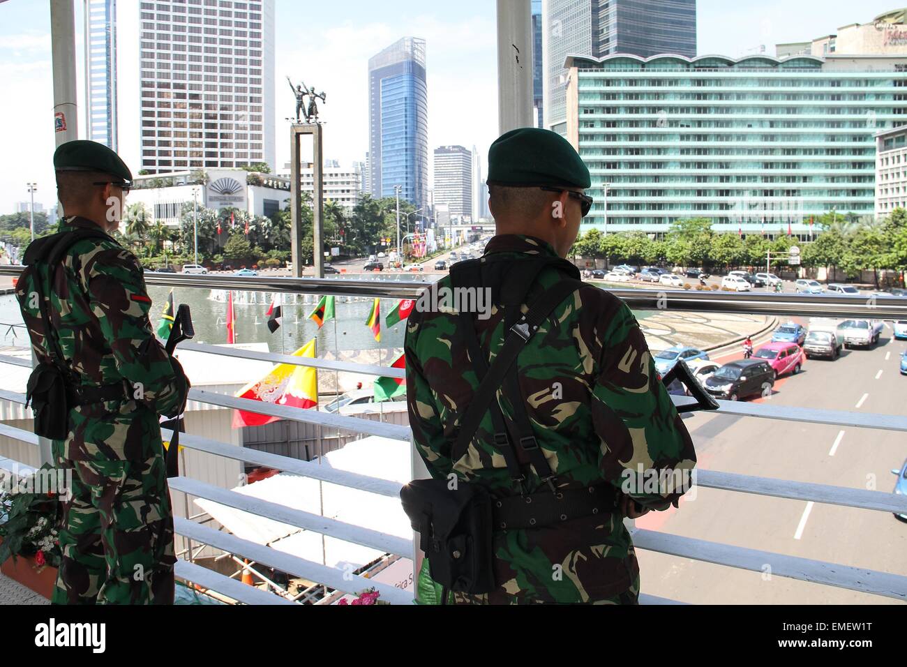 Jakarta, Indonesia. 19th Apr, 2015. Indonesian national guard soldiers ...