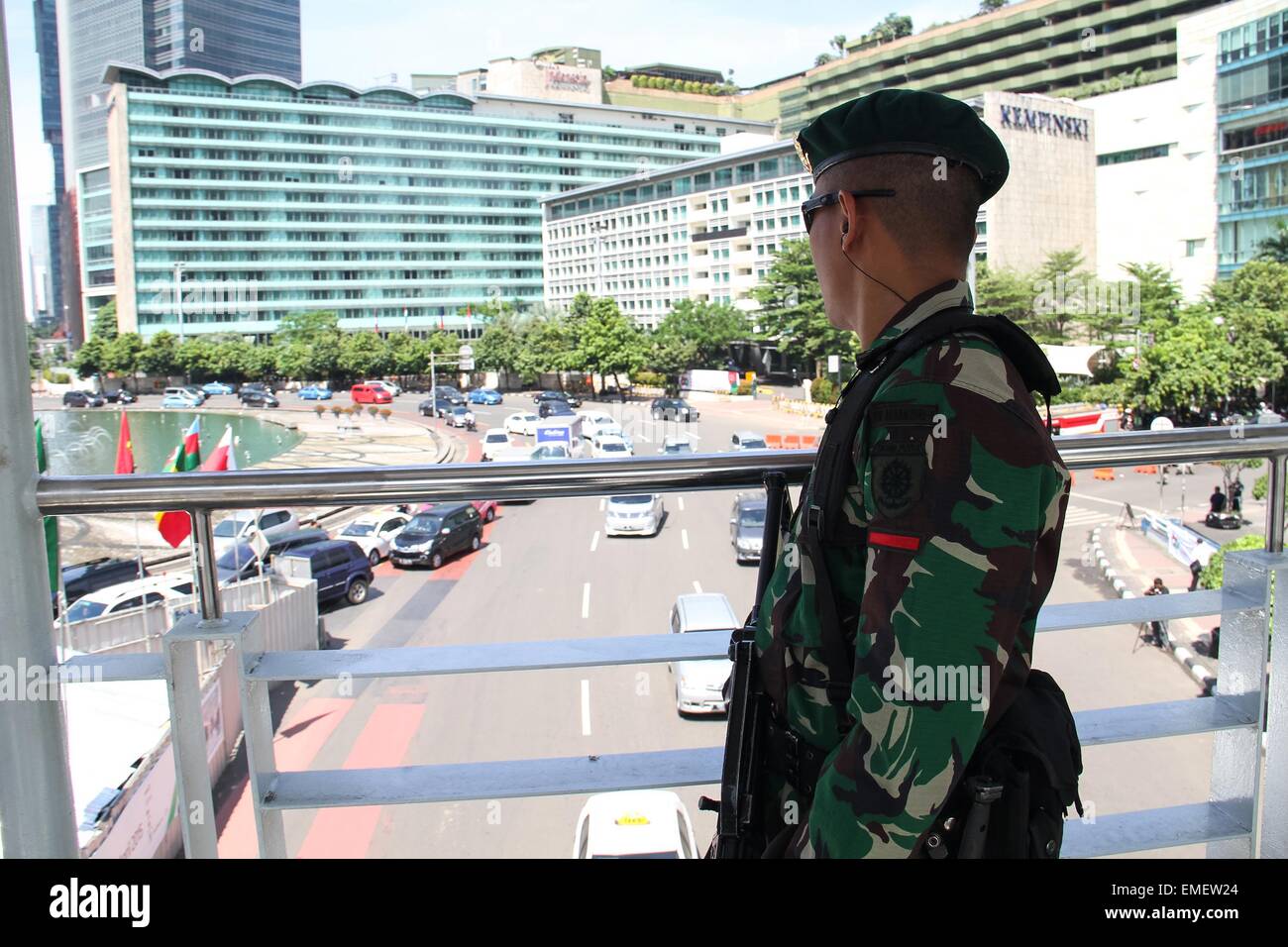 Jakarta, Indonesia. 19th Apr, 2015. Indonesian national guard soldiers ...