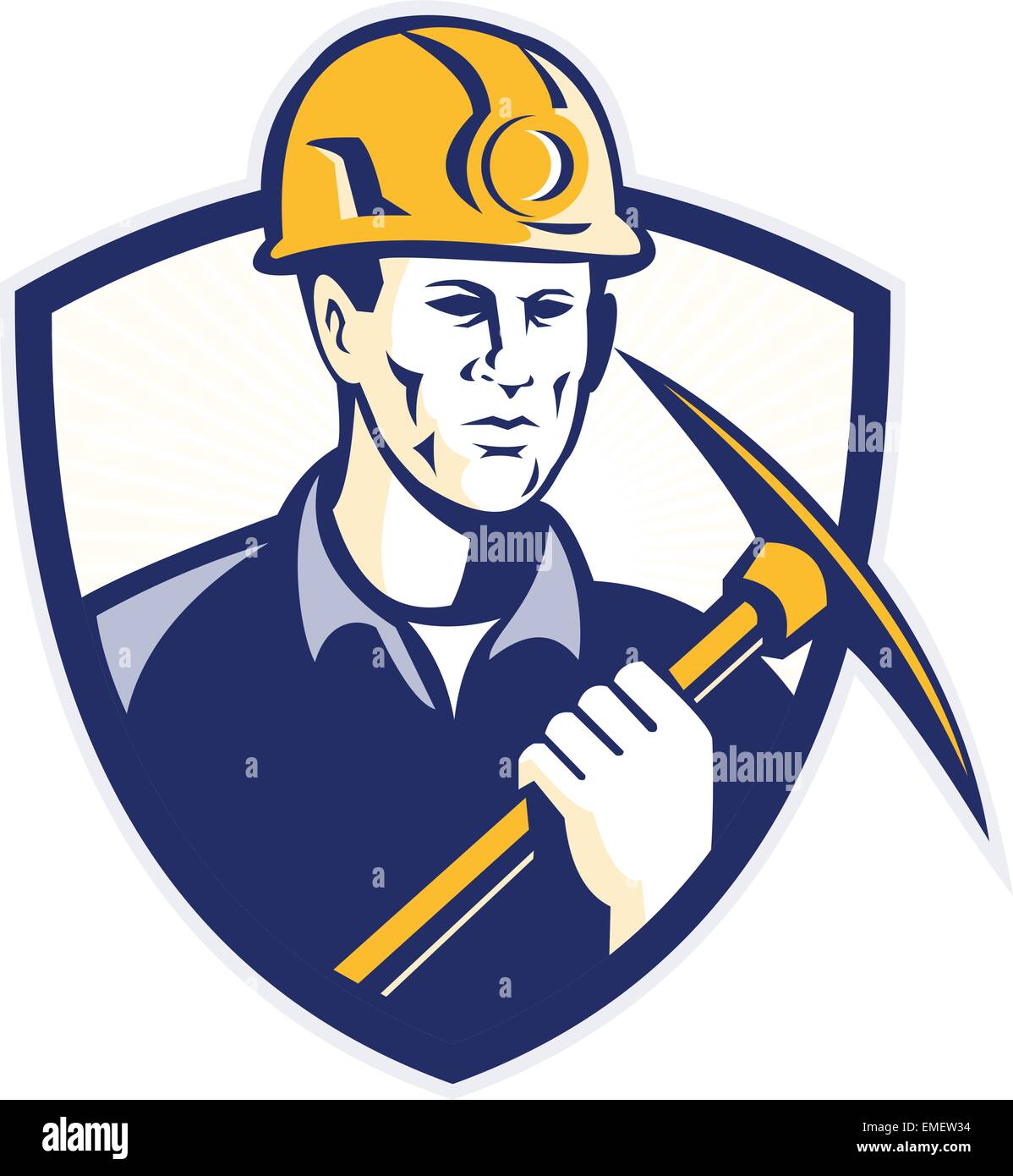 Coal miner pick ax shield hi-res stock photography and images - Alamy