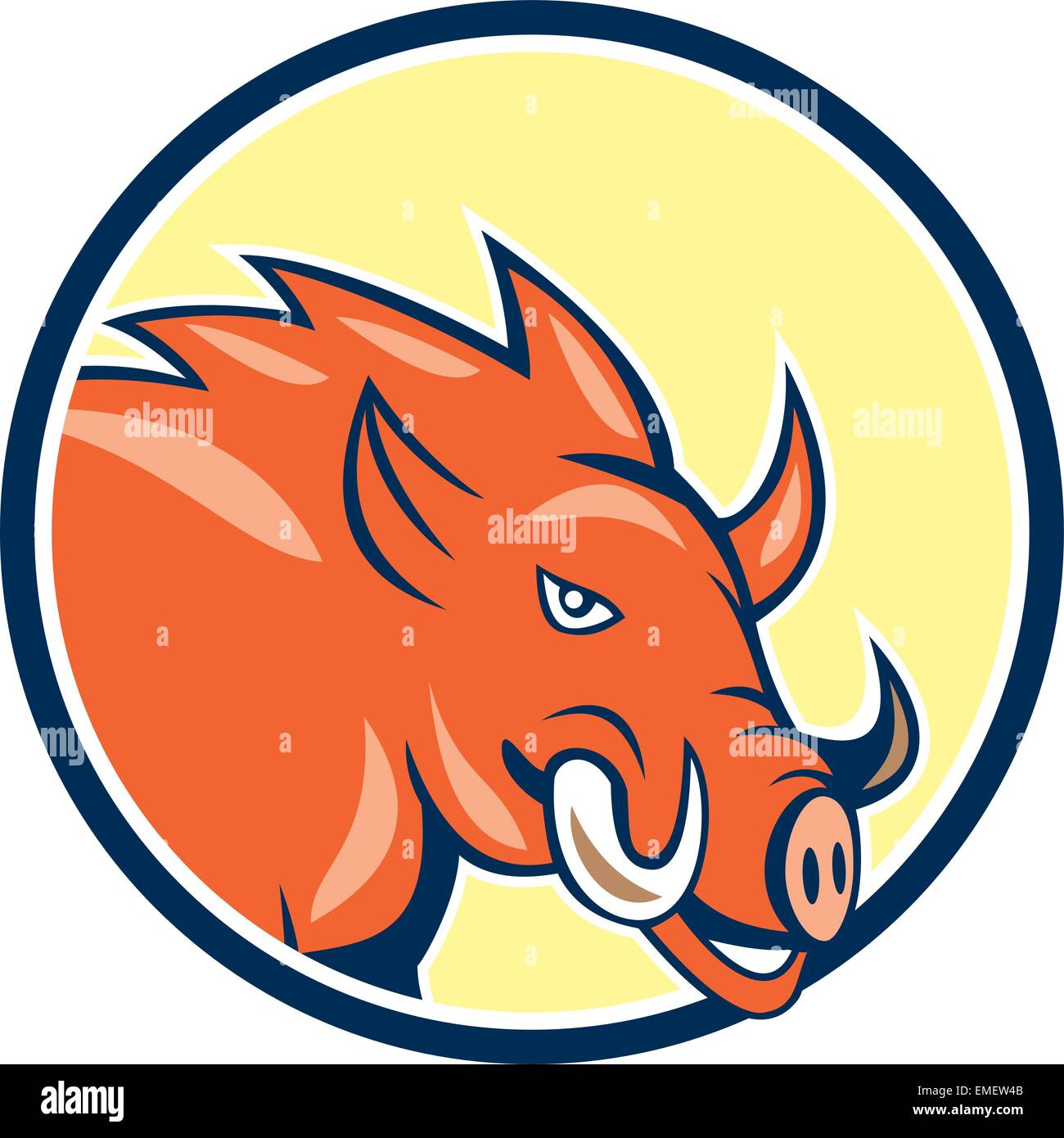 Razorback Head Charge Circle Cartoon Stock Vector Image & Art - Alamy