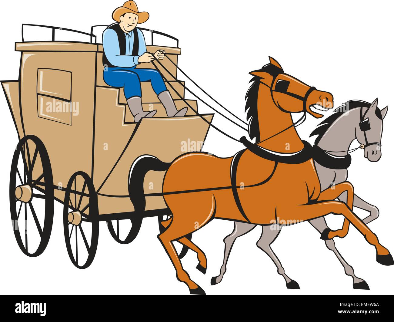 Horse Cart Cartoon