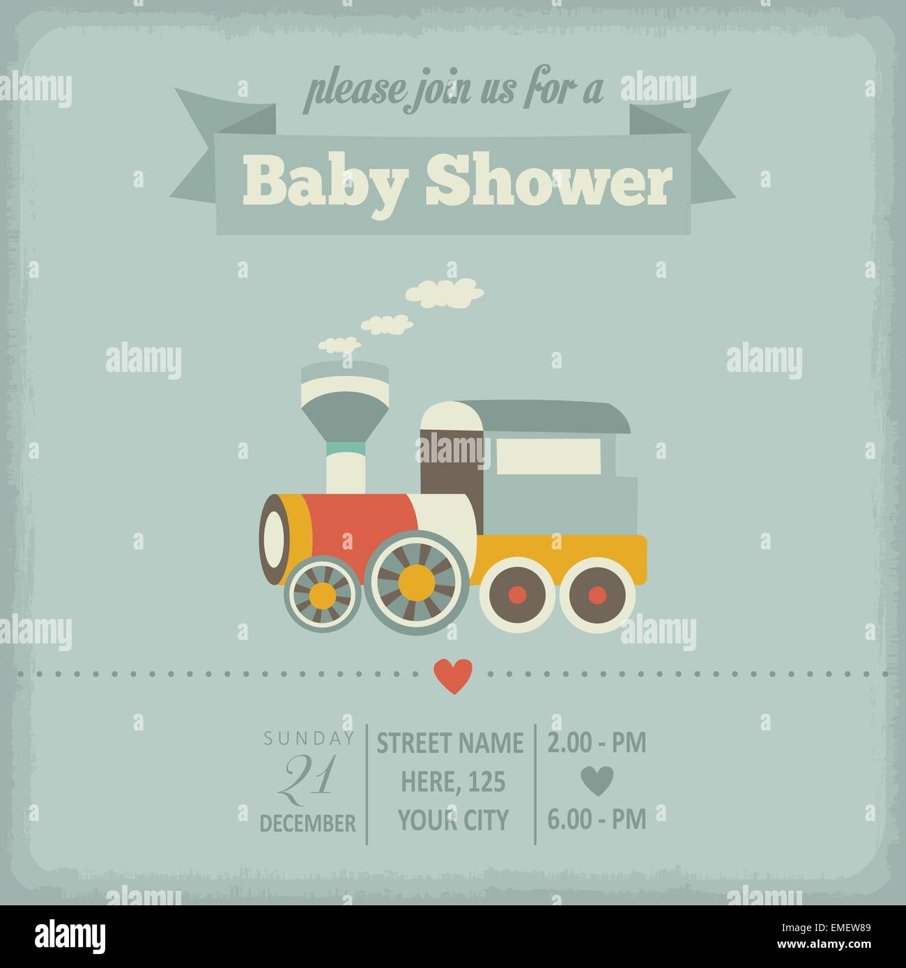 baby shower invitation in retro style Stock Vector Image & Art - Alamy