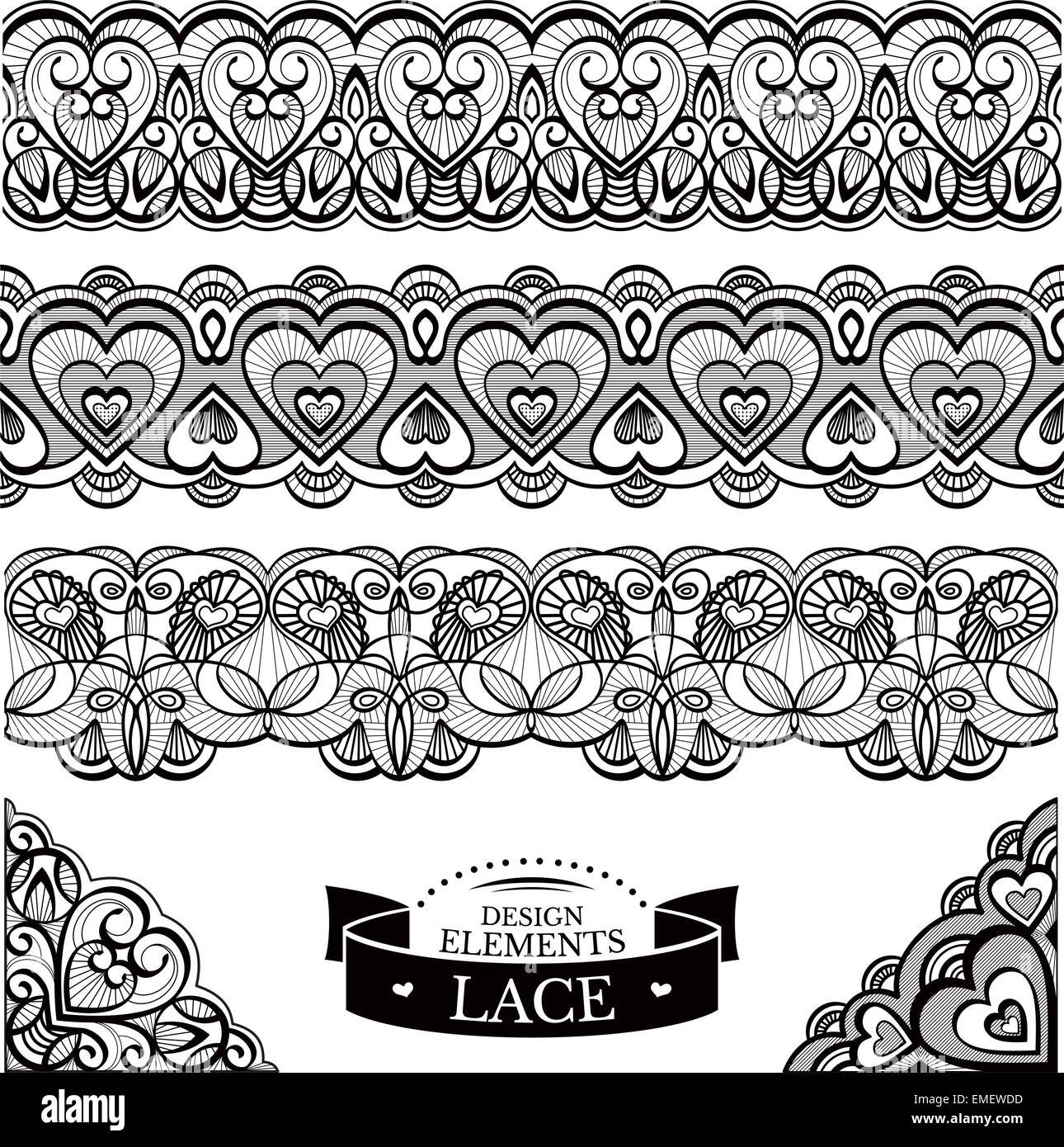 Set of lace patterns Stock Vector Image & Art - Alamy