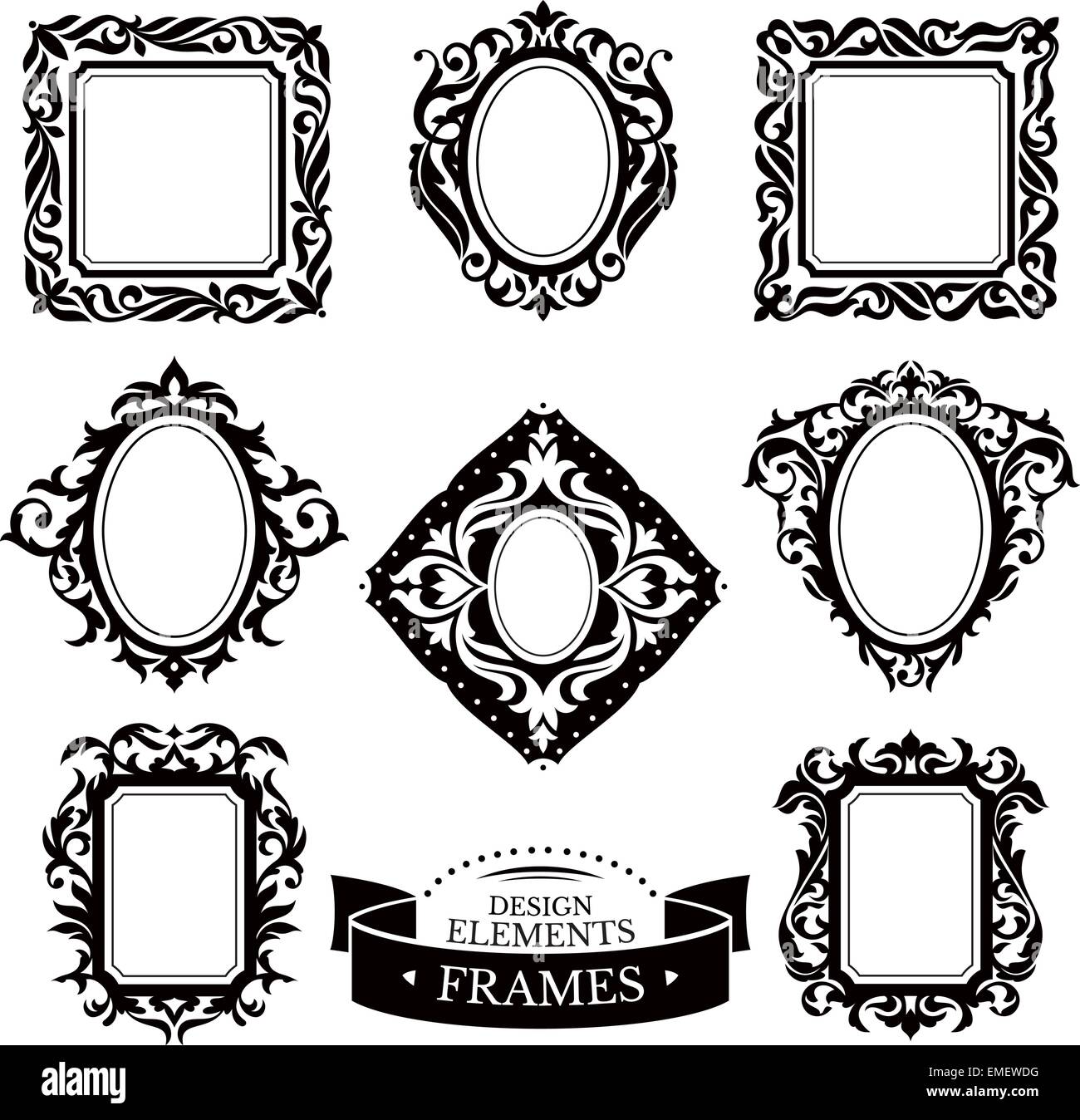 Set of vintage baroque frames Stock Vector Image & Art - Alamy