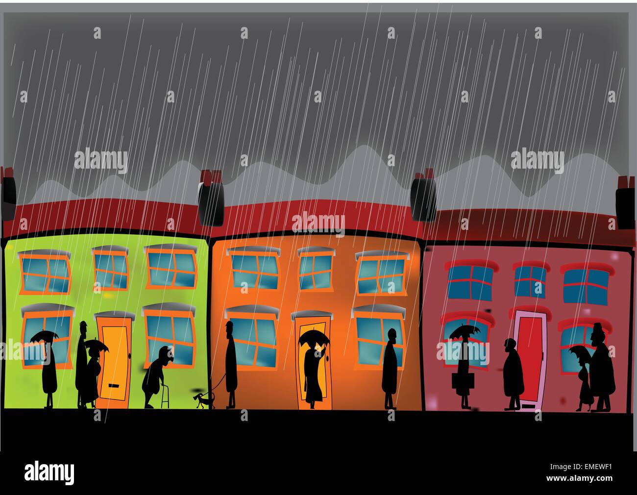 Heavy rain Stock Vector Images - Alamy