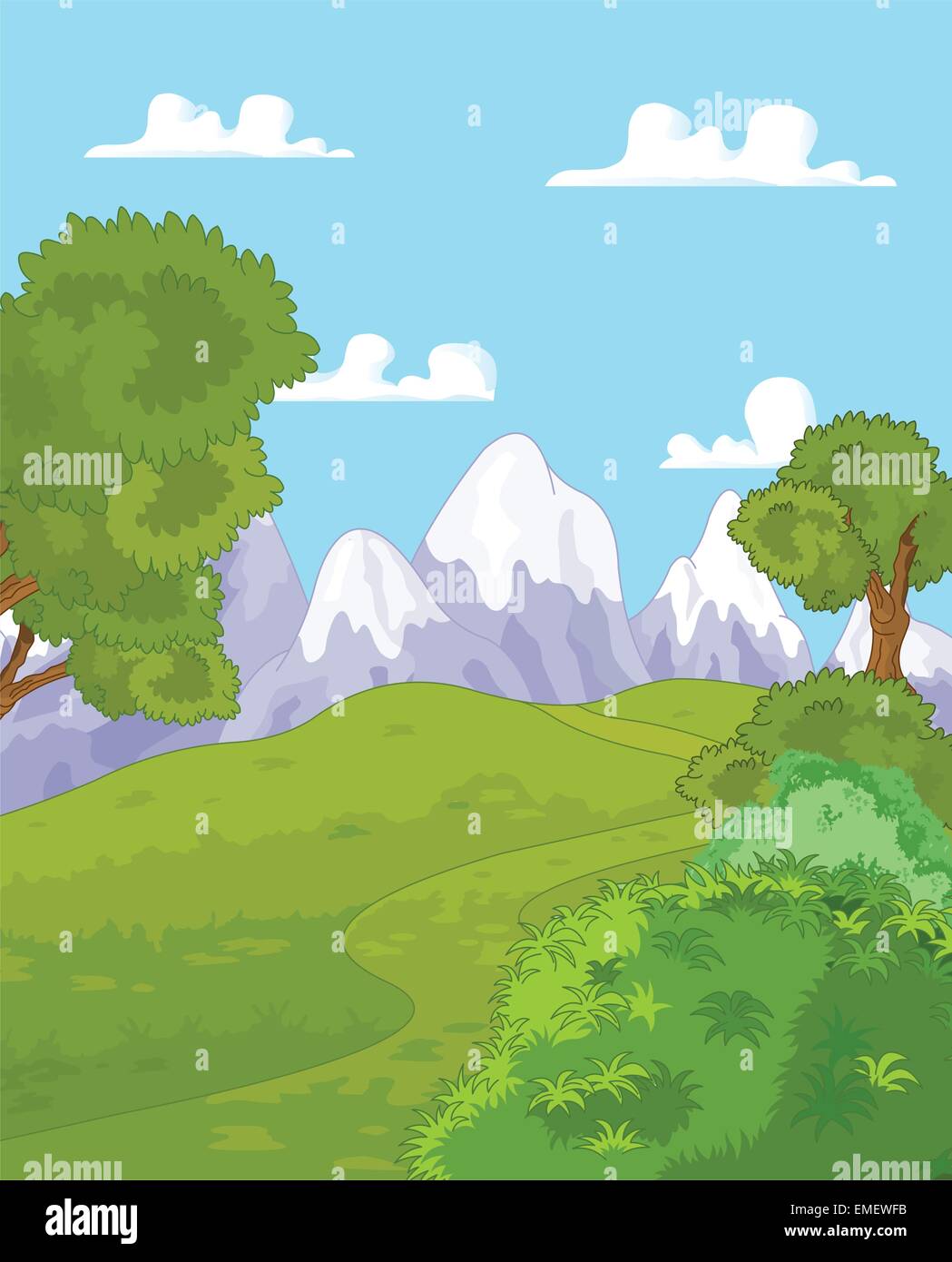 Summer landscape mountain range Stock Vector Images - Alamy