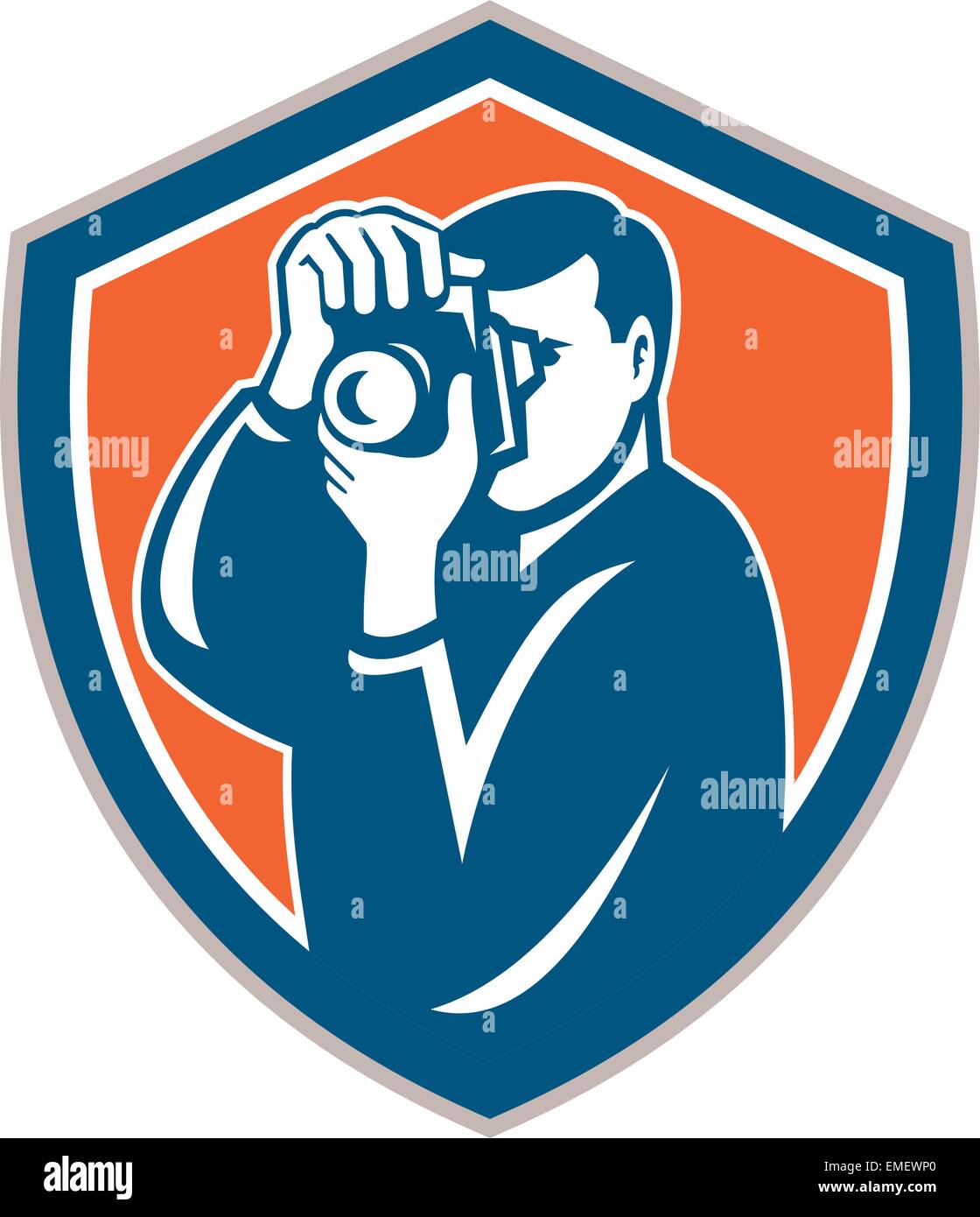 Photographer Aiming Camera Shield Retro Stock Vector Image & Art - Alamy