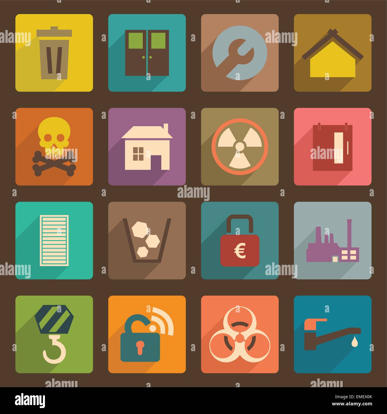 Factory flat design hi-res stock photography and images - Alamy