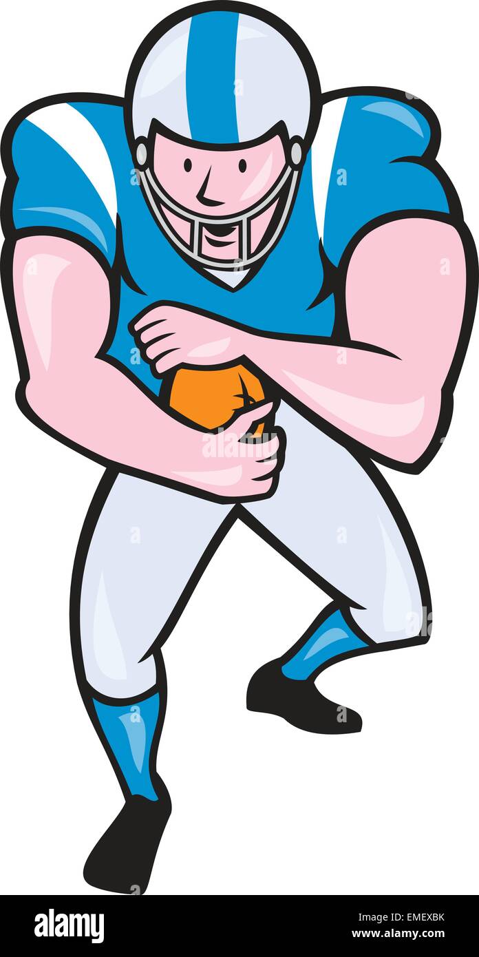 American Football Running Back Fending Cartoon Stock Vector Image & Art ...