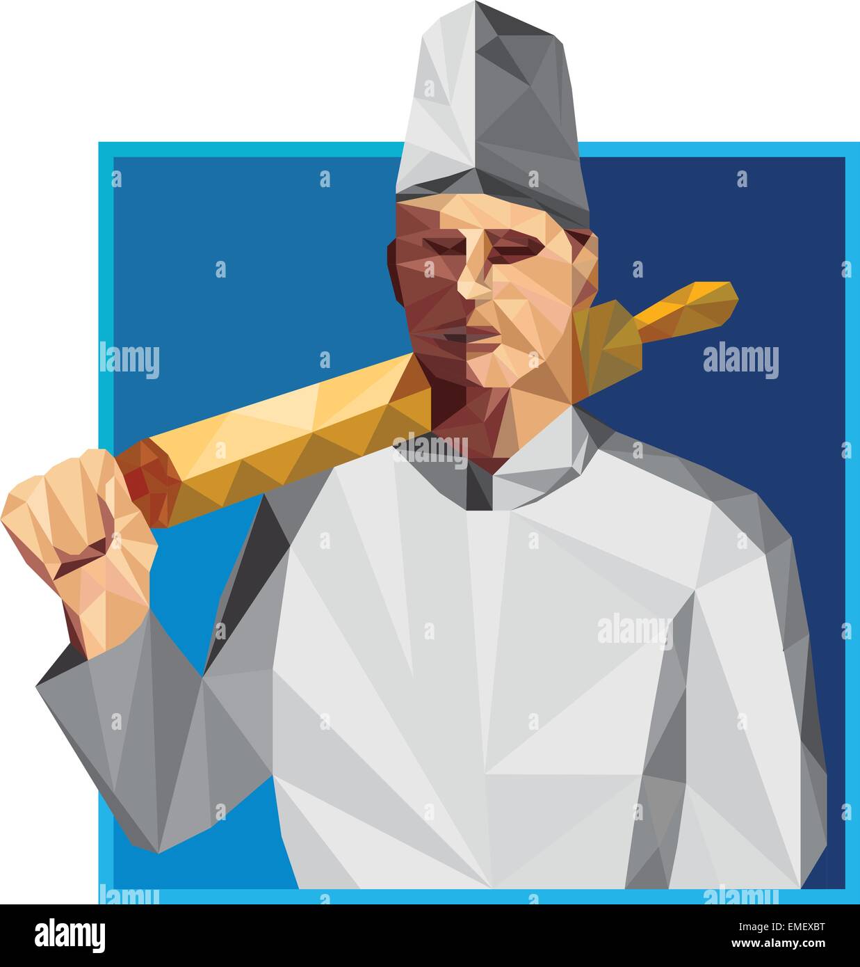 Chef Cook Rolling Pin Low Polygon Stock Vector Image & Art - Alamy