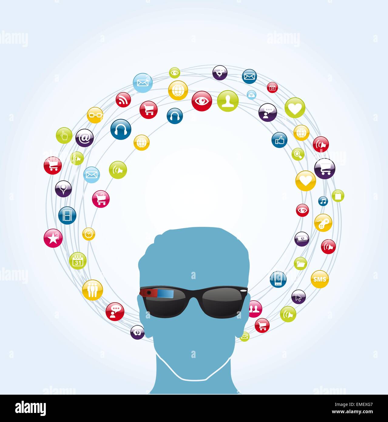 Mobile and social network Stock Vector Images - Alamy