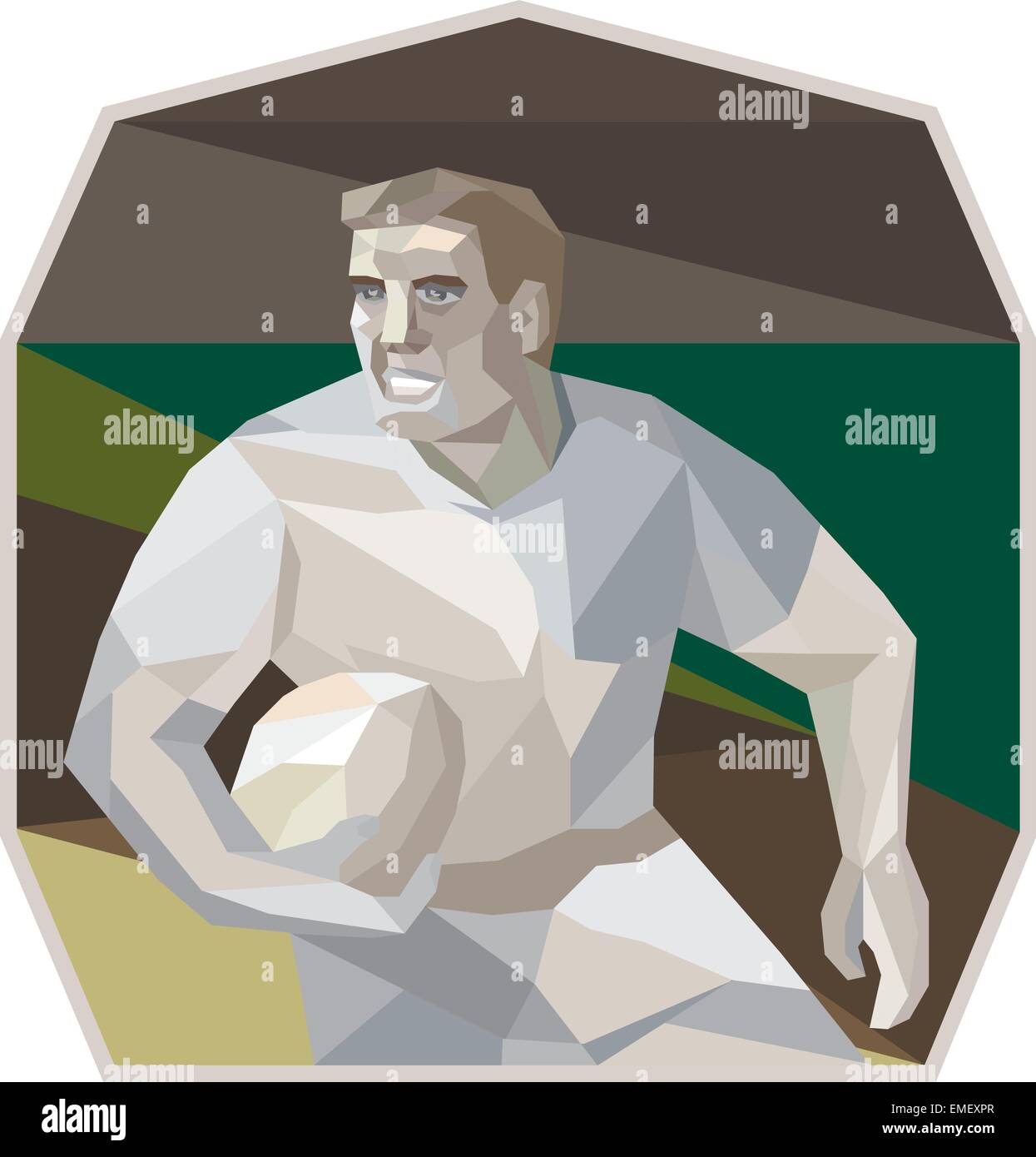 Rugby Player Running Low Polygon Stock Vector Image & Art - Alamy