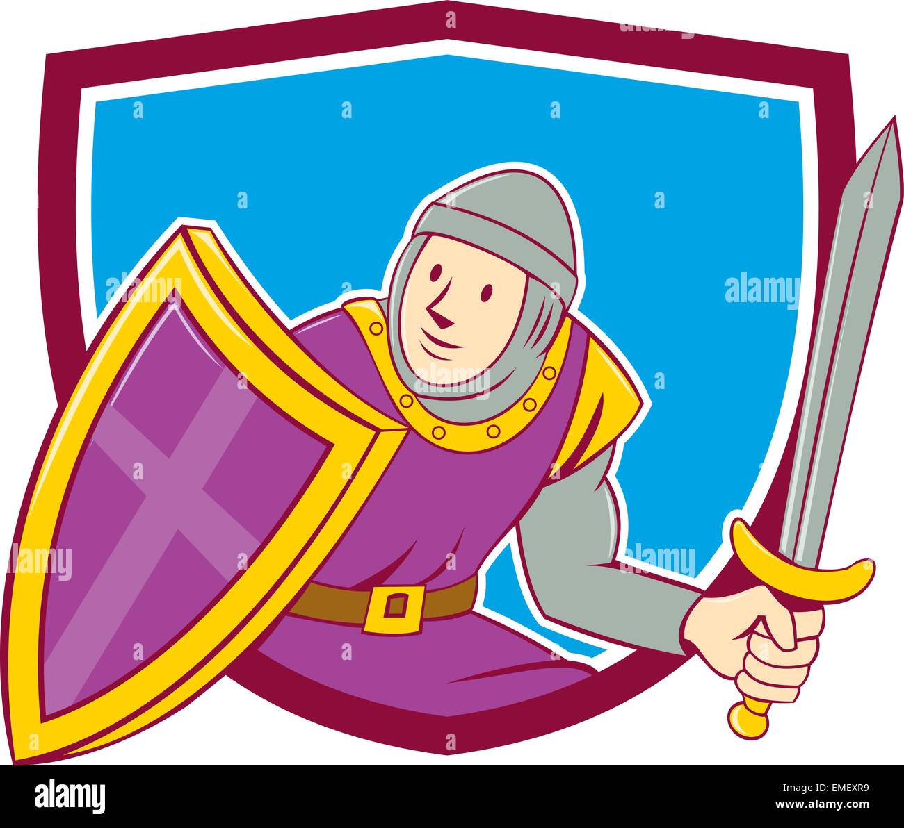 Medieval Knight Shield Sword Cartoon Stock Vector Image & Art - Alamy