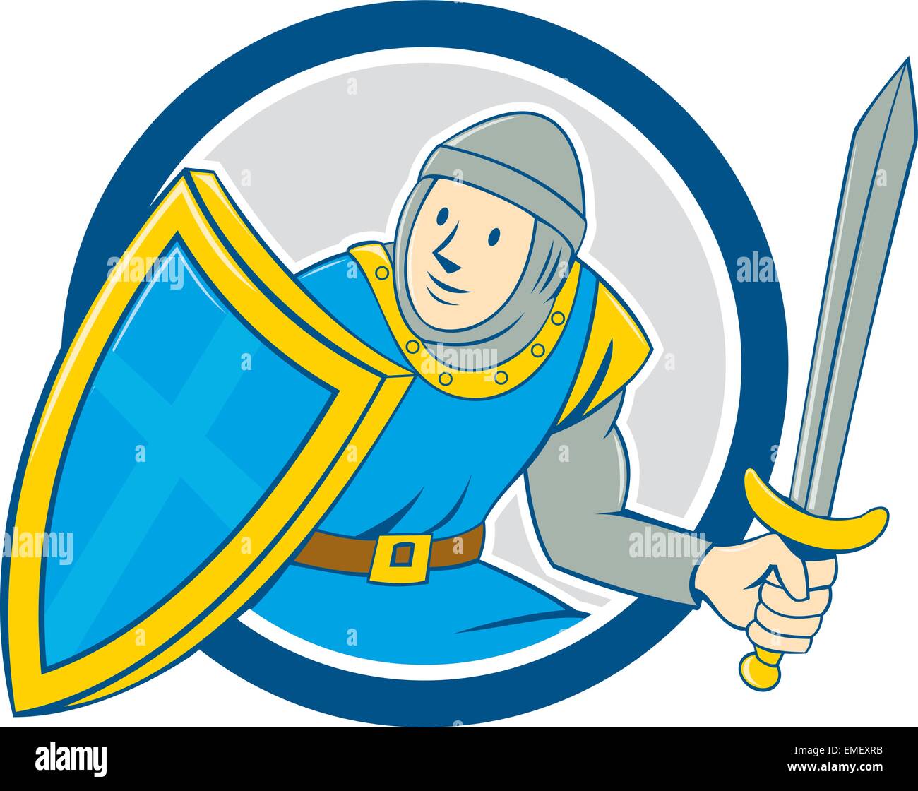 Medieval Knight Shield Sword Circle Cartoon Stock Vector Image & Art ...