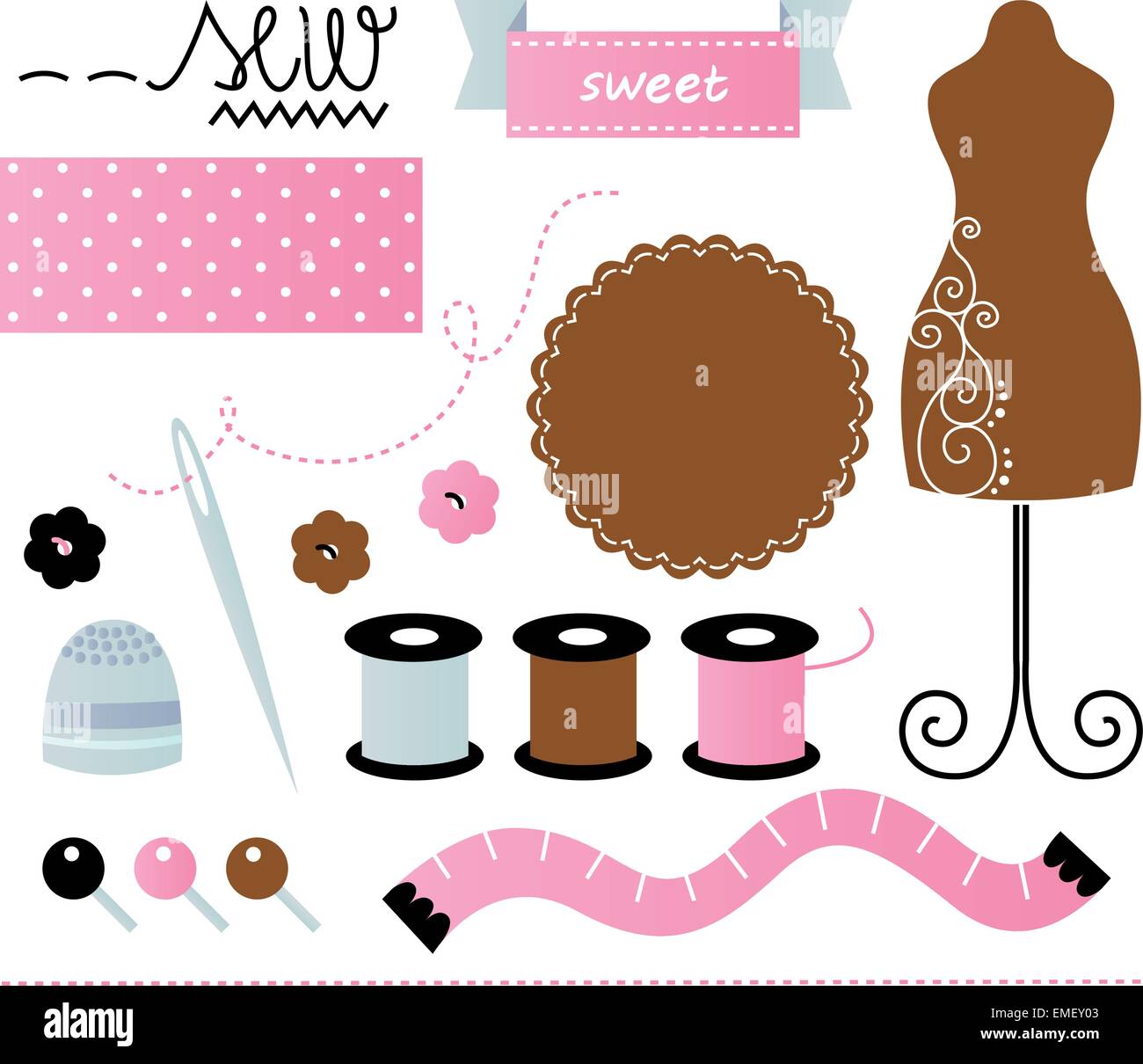 Sewing craft studio vector Stock Vector Images - Alamy