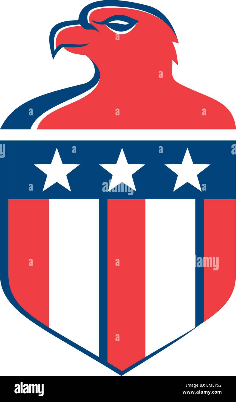 American Bald Eagle Head Flag Shield Retro Stock Vector Image & Art - Alamy