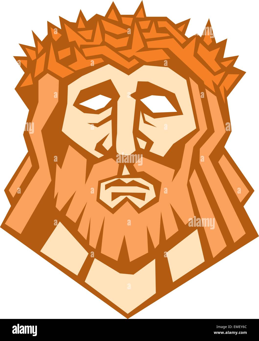 Jesus Christ Face Crown Thorns Retro Stock Vector Image & Art - Alamy