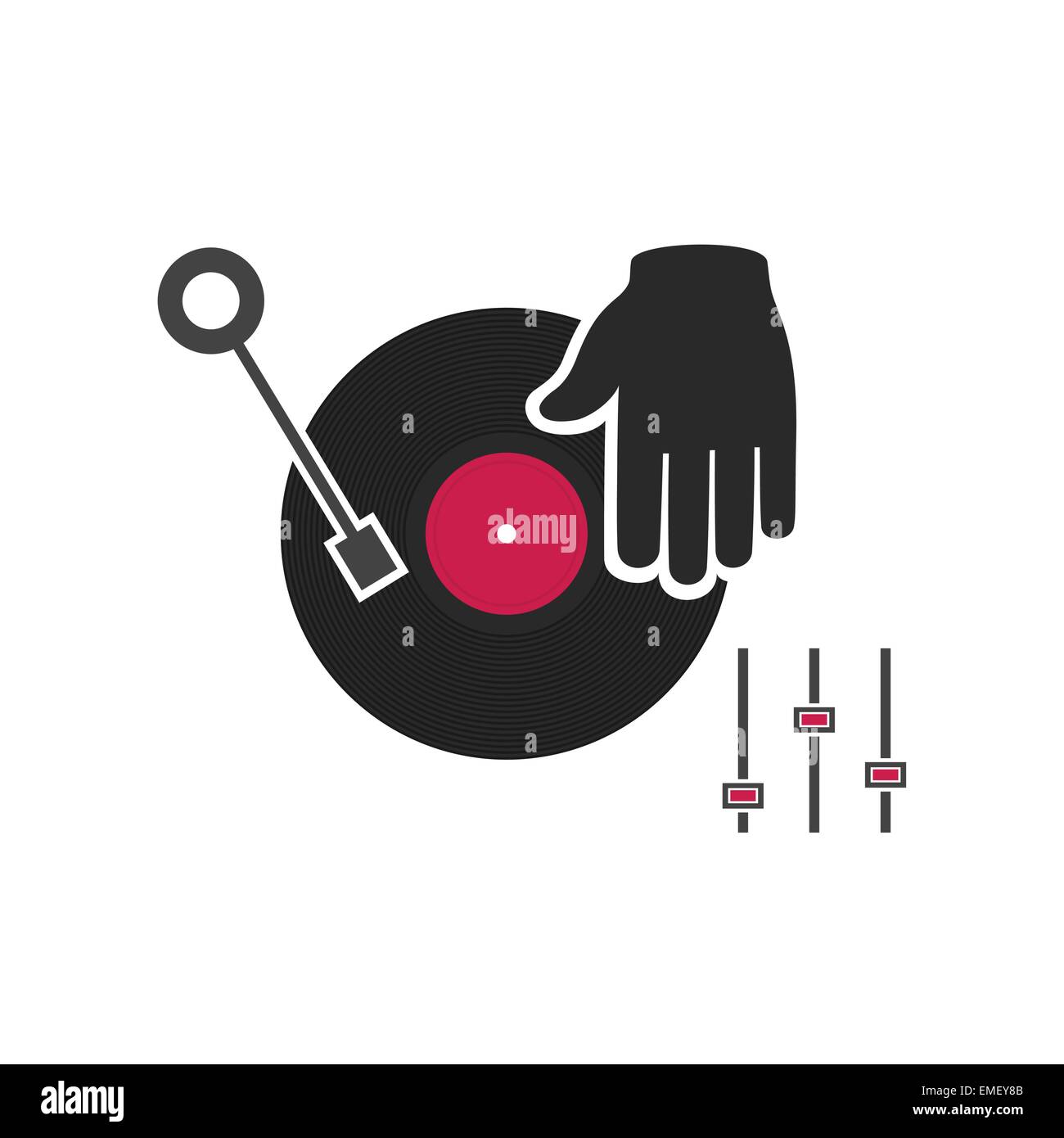 Hand of the DJ Stock Vector Image & Art - Alamy