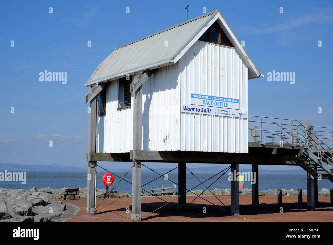 Morecambe and Heysham Yacht Club Race Office overlooks Morecambe Bay ...