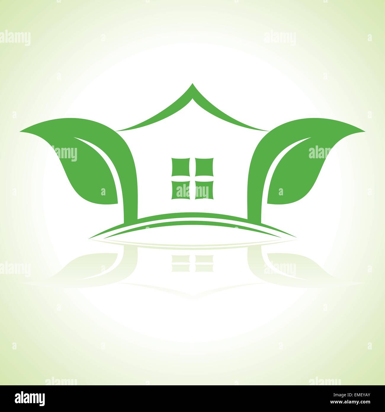 Eco home icon with leaf vector illustration Stock Vector Image & Art ...